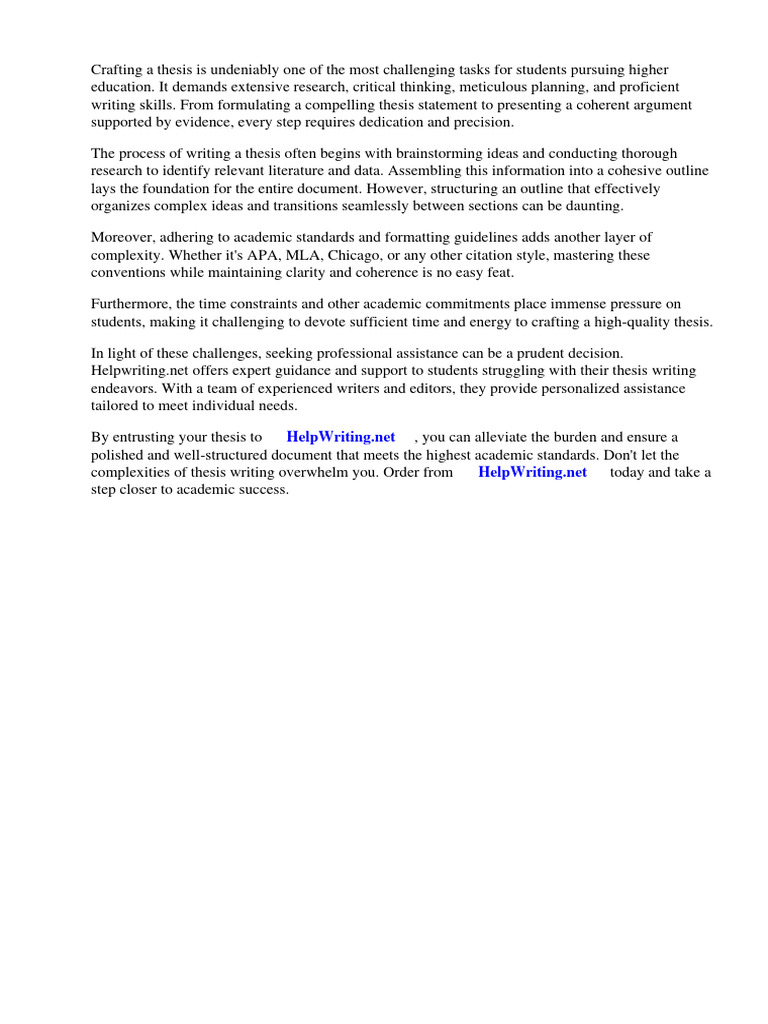 Write Thesis Outline | PDF | Thesis | Essays