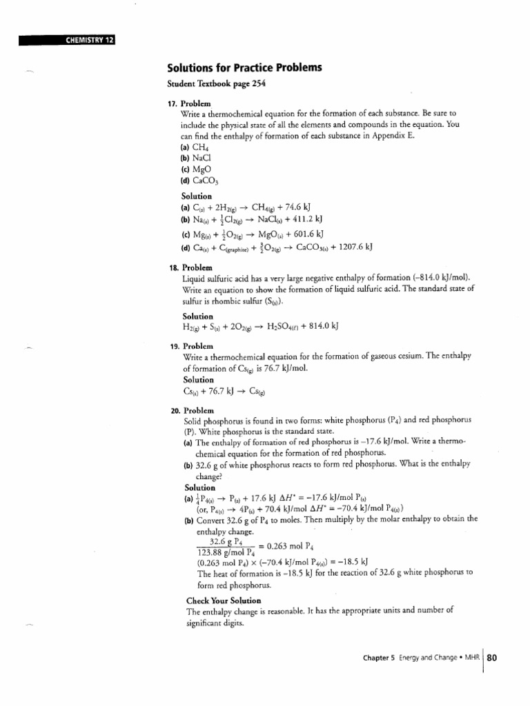 Hess's Law Formation Reactions Practice Problems Answers | PDF