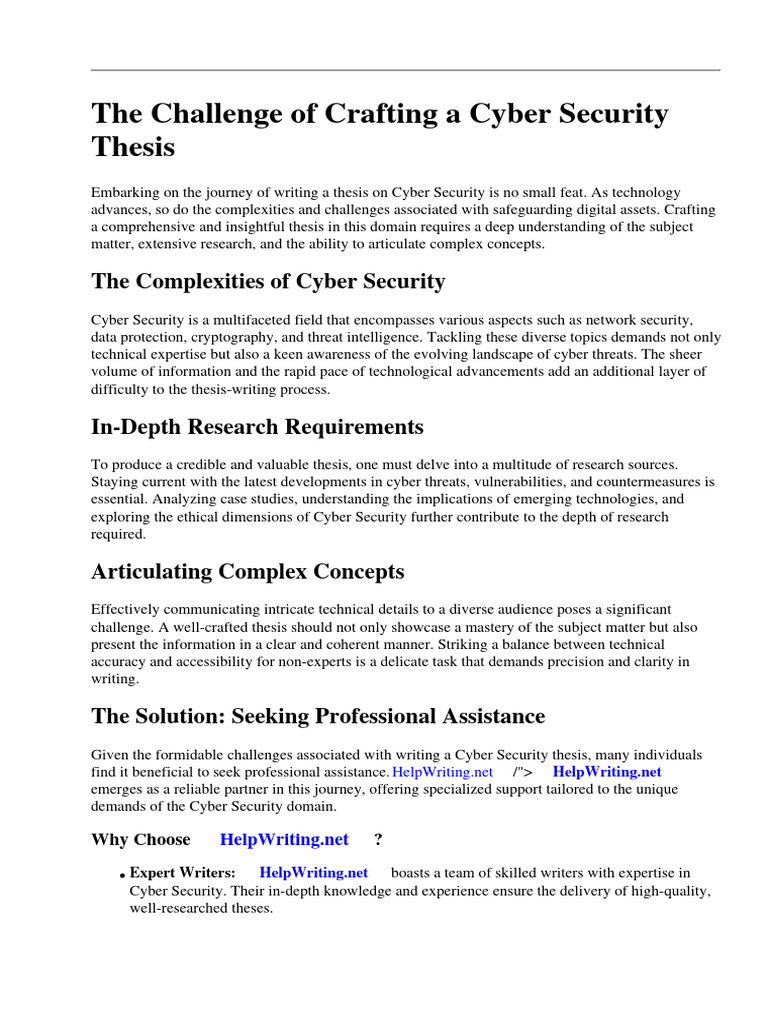 Thesis Cyber Security | PDF | Computer Security | Security