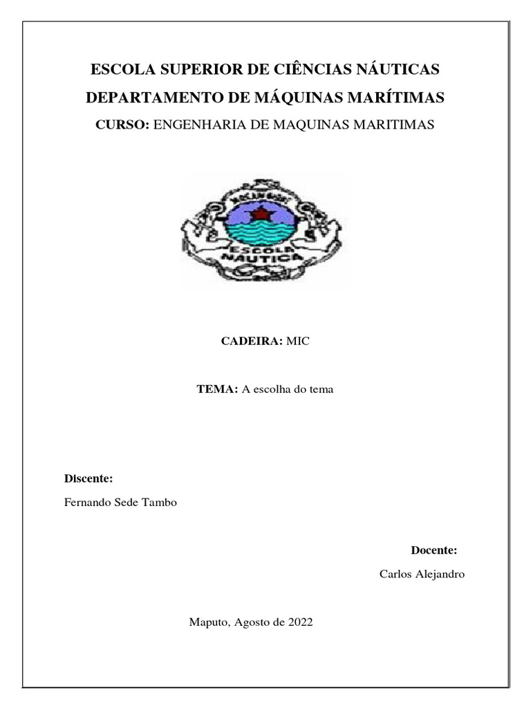 A Escolha Do Tema | PDF