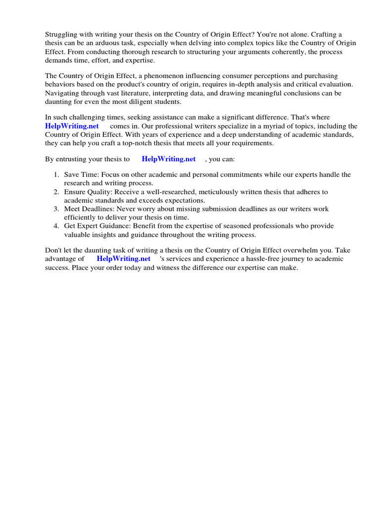 Country of Origin Effect Thesis | PDF | Business