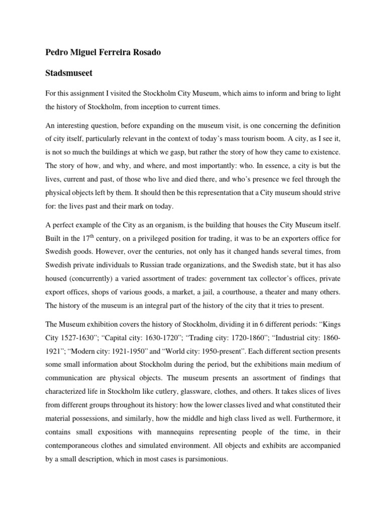Museum Report | PDF | Stockholm | Museum