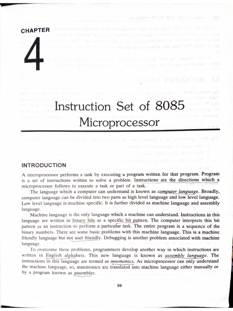 Instruction Set of 8085 | PDF
