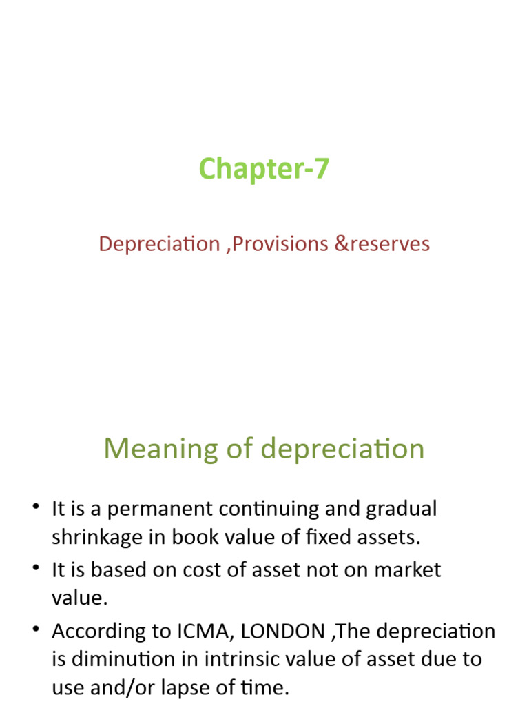 Chapter 7 Dep | PDF | Depreciation | Book Value