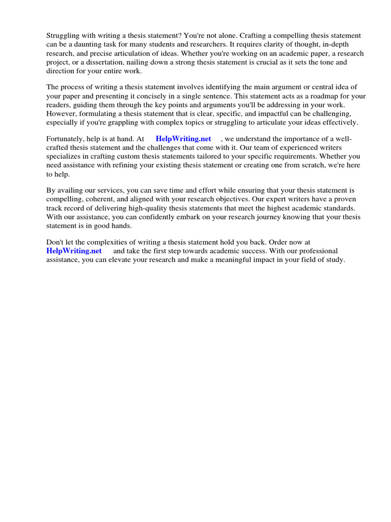 Writing A Thesis Statement Quiz | PDF | Essays | Thesis