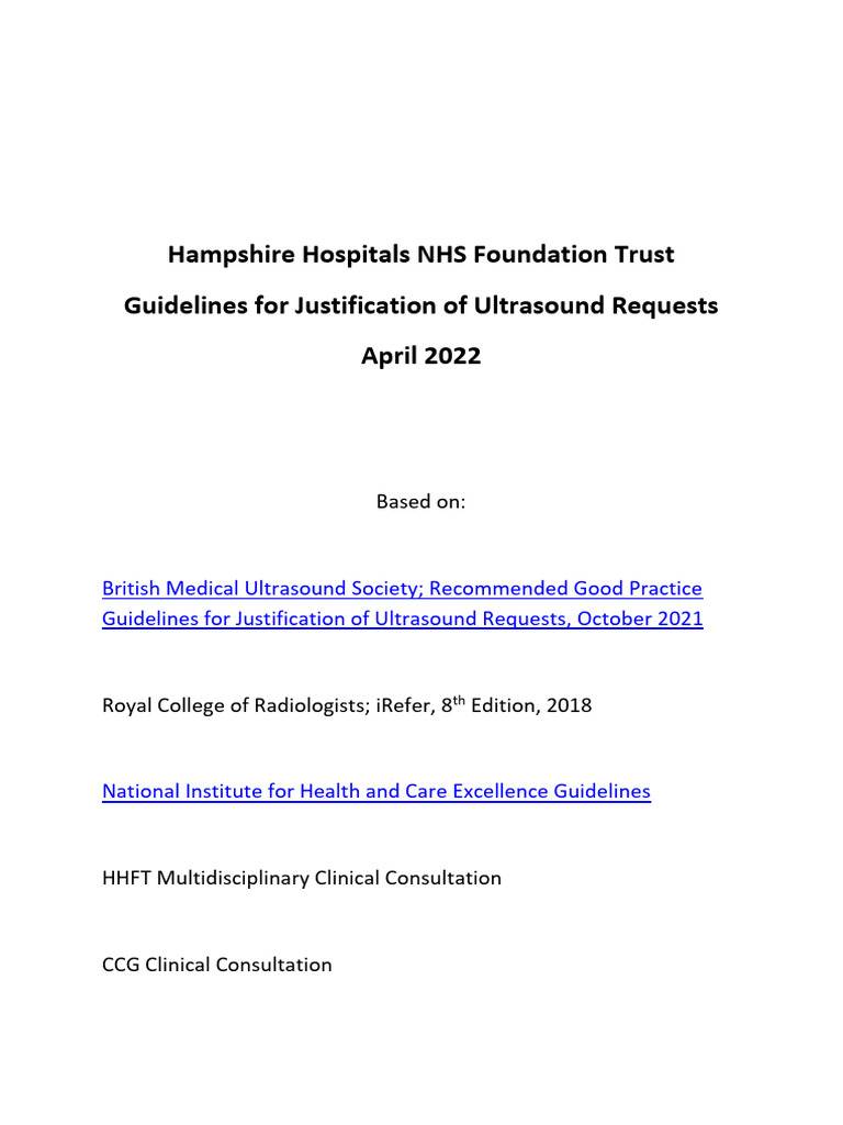 Ultrasound Request Justification Guidelines | PDF | Causes Of Death ...