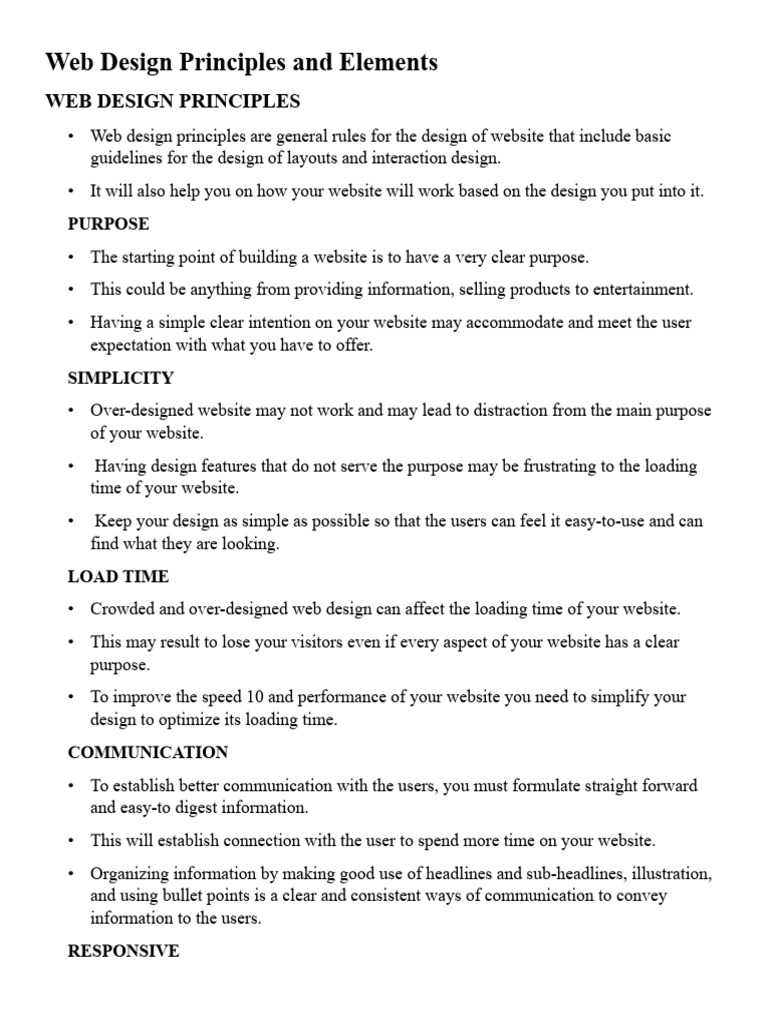 Web Design Principles and Elements | PDF
