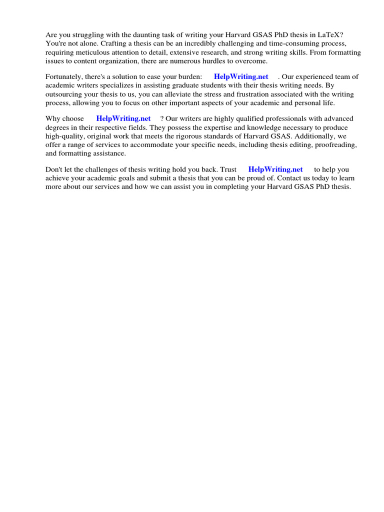 Harvard Gsas PHD Thesis Latex Template | PDF | Thesis | Te X
