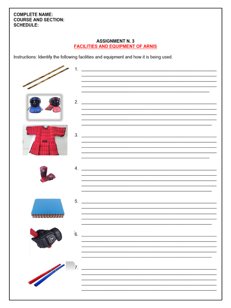 Assignment No. 3 Facilities and Equipments | PDF