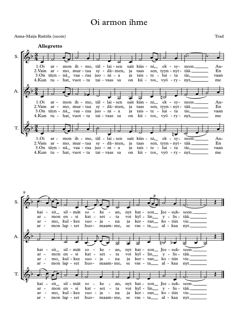 Oi Armon Ihme - Full Score | PDF