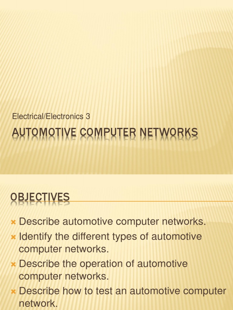 Automotive Computer Networks: Electrical/Electronics 3 | PDF ...