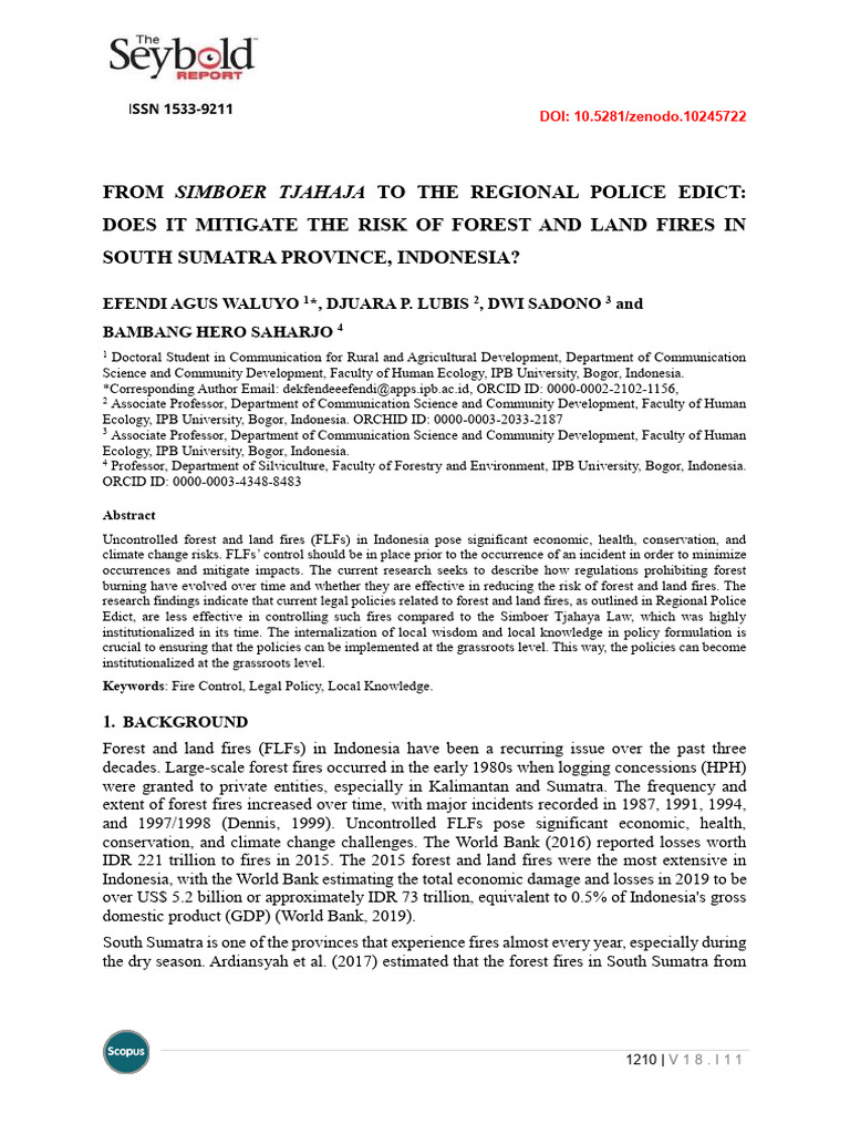 From Simboer Tjahaja To The Regional Police Edict Does It Mitigate The