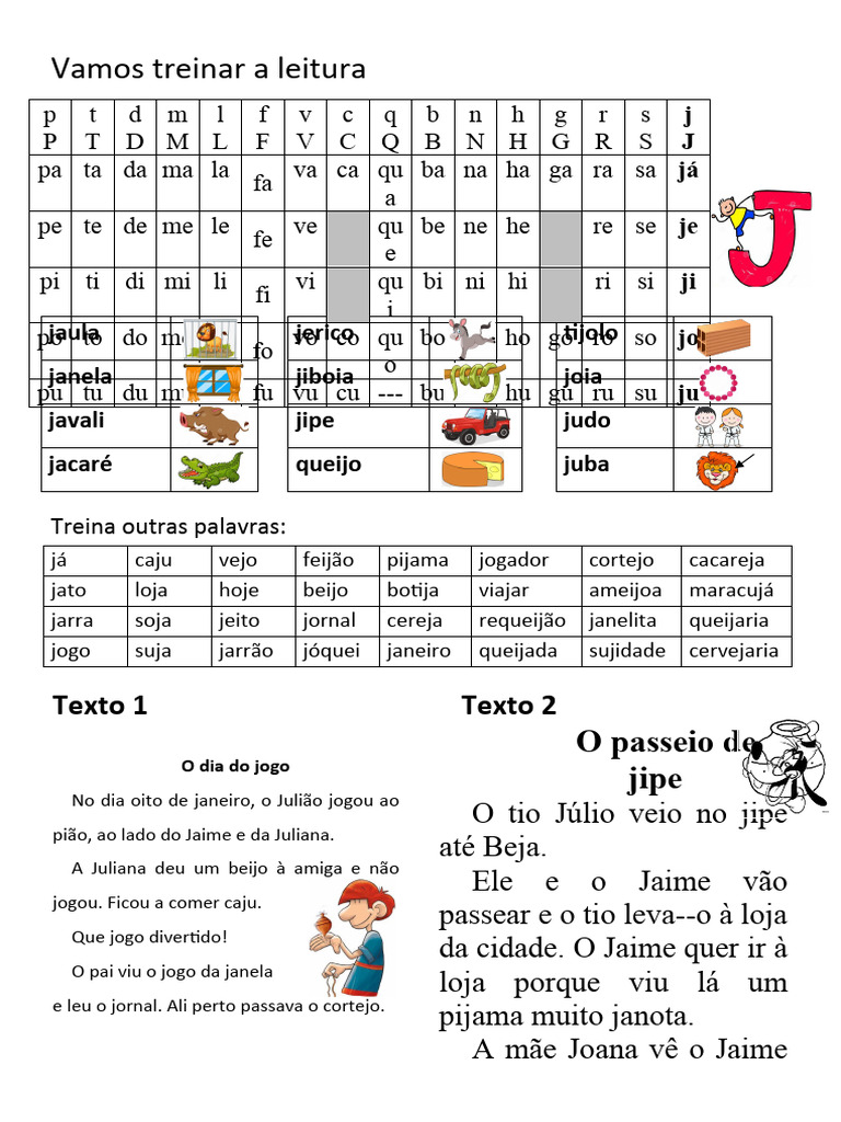 Vamos Treinar A Leitura JJ1 | PDF