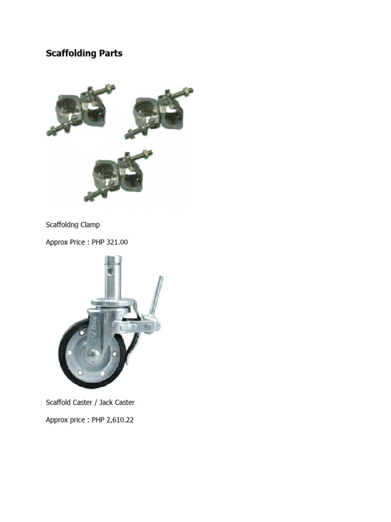Scaffolding Parts | PDF