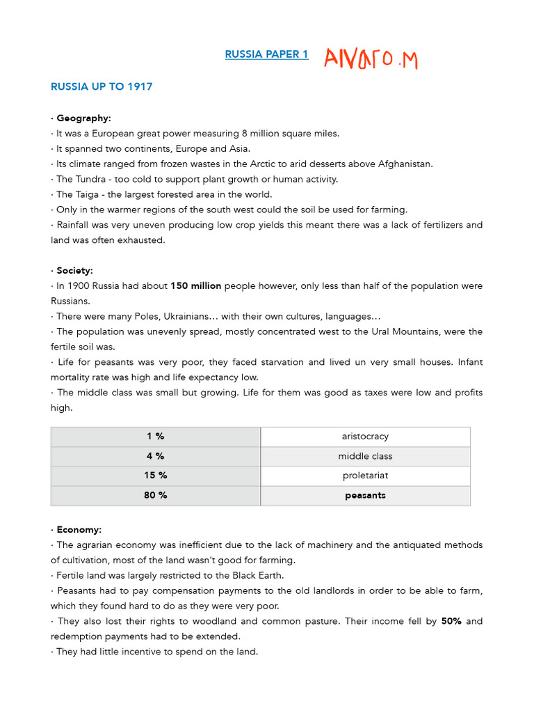 Russia Notes | PDF