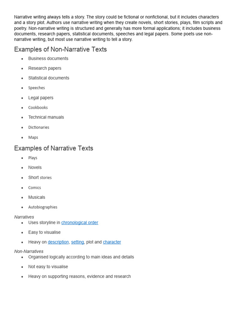 Understanding Non-Narrative Writing | PDF | Narration | Narrative