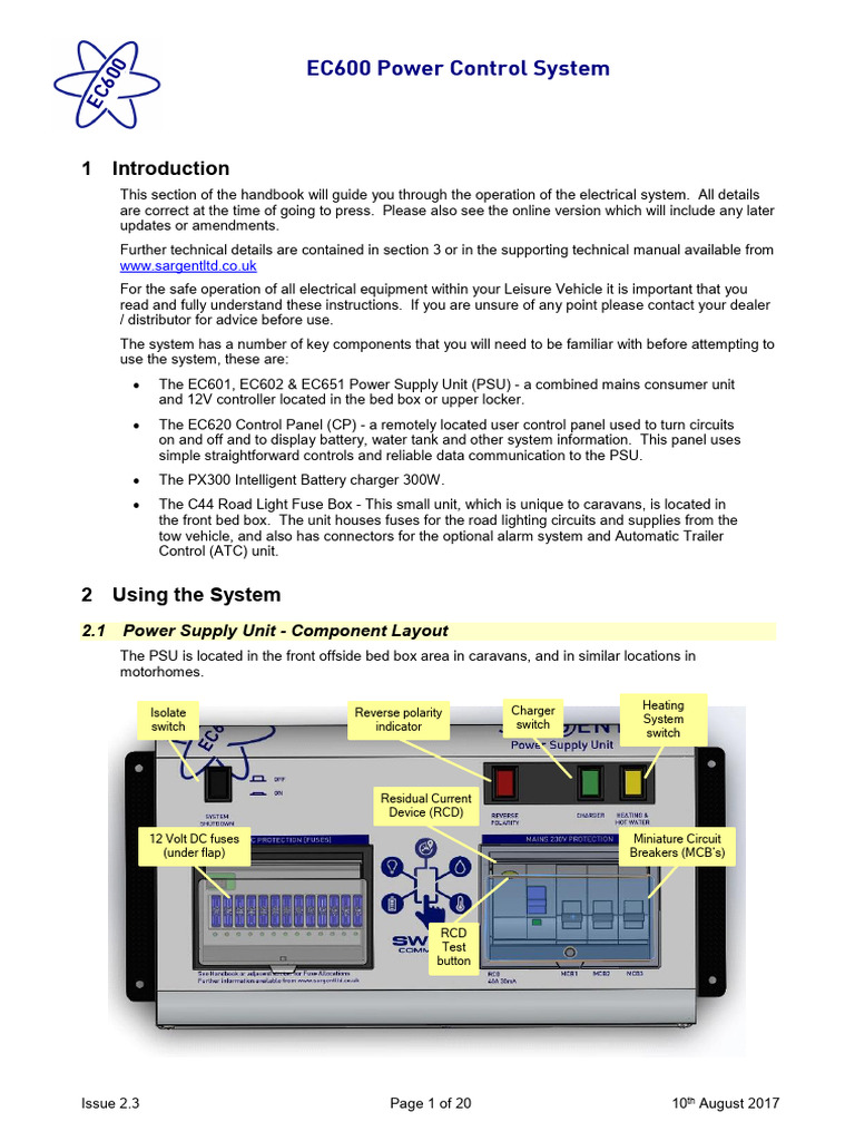 EC600 Power Control System Guide | PDF
