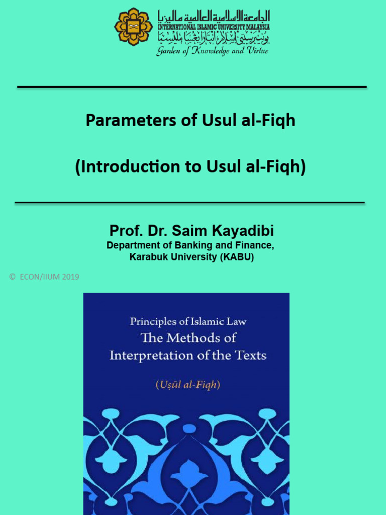 Parameters of Usul al-Fiqh | PDF | Hadith | Sharia
