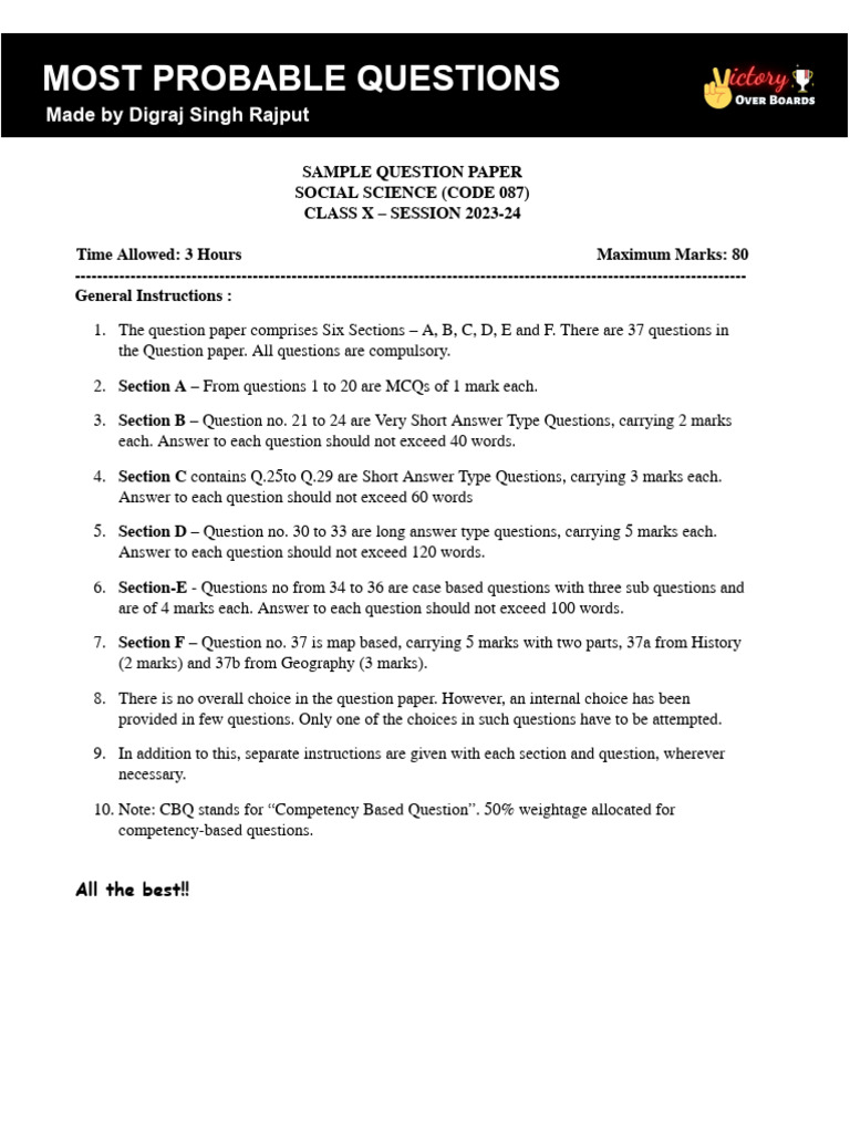 Sample Question Paper - Set 1 | PDF | Particulates | Air Pollution