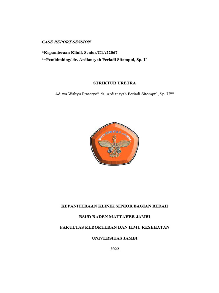 Laporan Kasus Striktur Uretra pada Pasien | PDF
