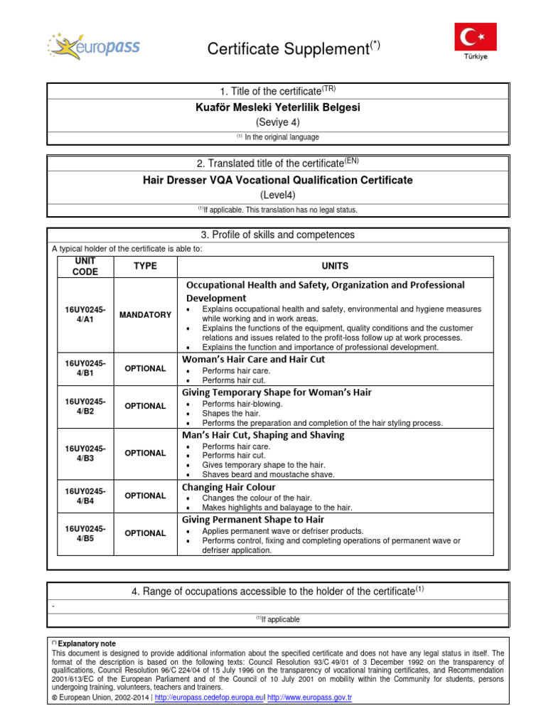 Kuafor Sev 4 r01 Eng | PDF | Professional Certification | Vocational ...