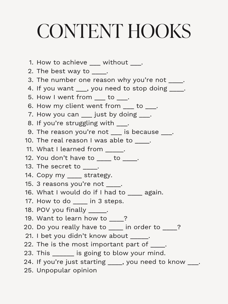 Hooks and Ideas | PDF