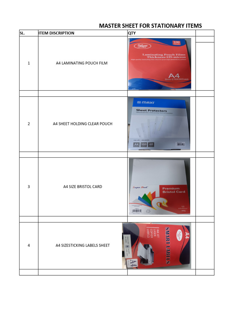 Stationary Master File | PDF | Pencil | Materials