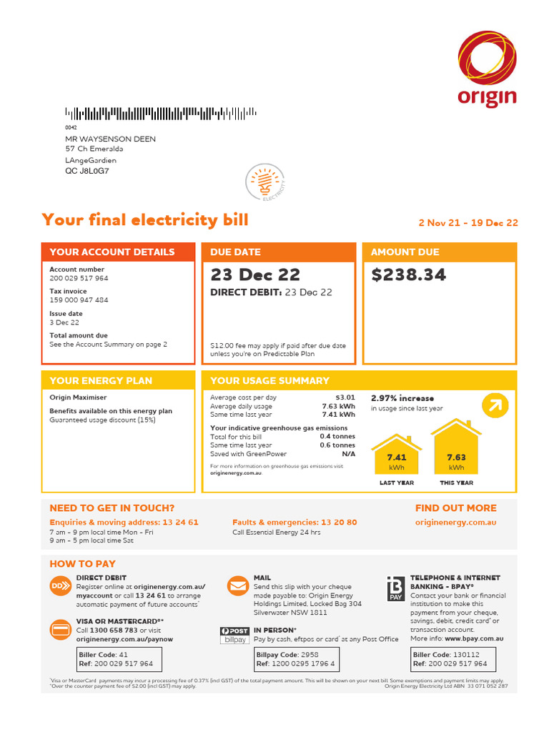Electricity-Invoice Copie | PDF | Payments | Banking Technology