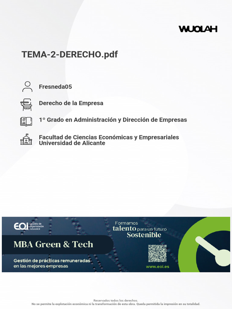 Wuolah Free Tema 2 Derecho | PDF
