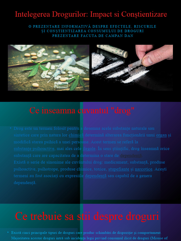 Intelegerea Drogurilor: Impact Si Conștientizare | PDF