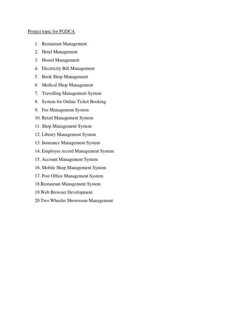 Pgdca Project Topic | PDF