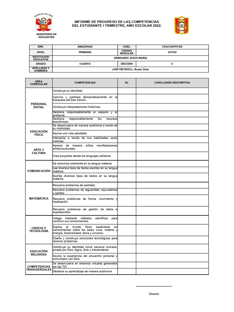 FORMATO LIBRETA PRIMARIA | PDF