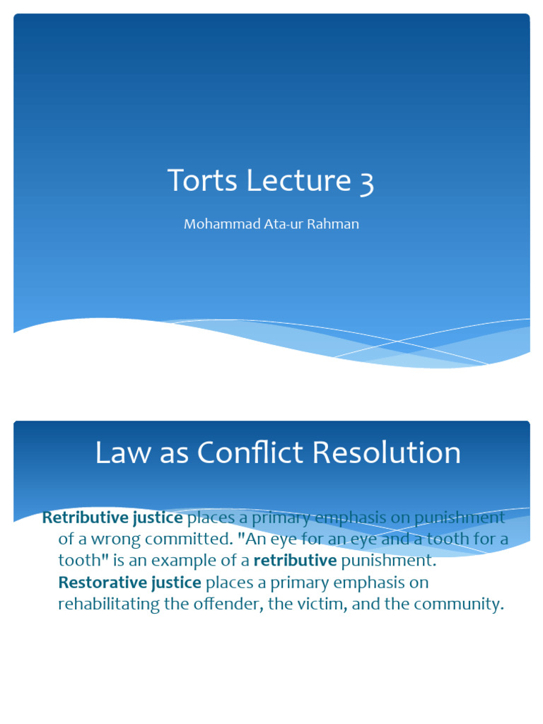 Torts Lecture 3 Concepts Maxims-1 | PDF