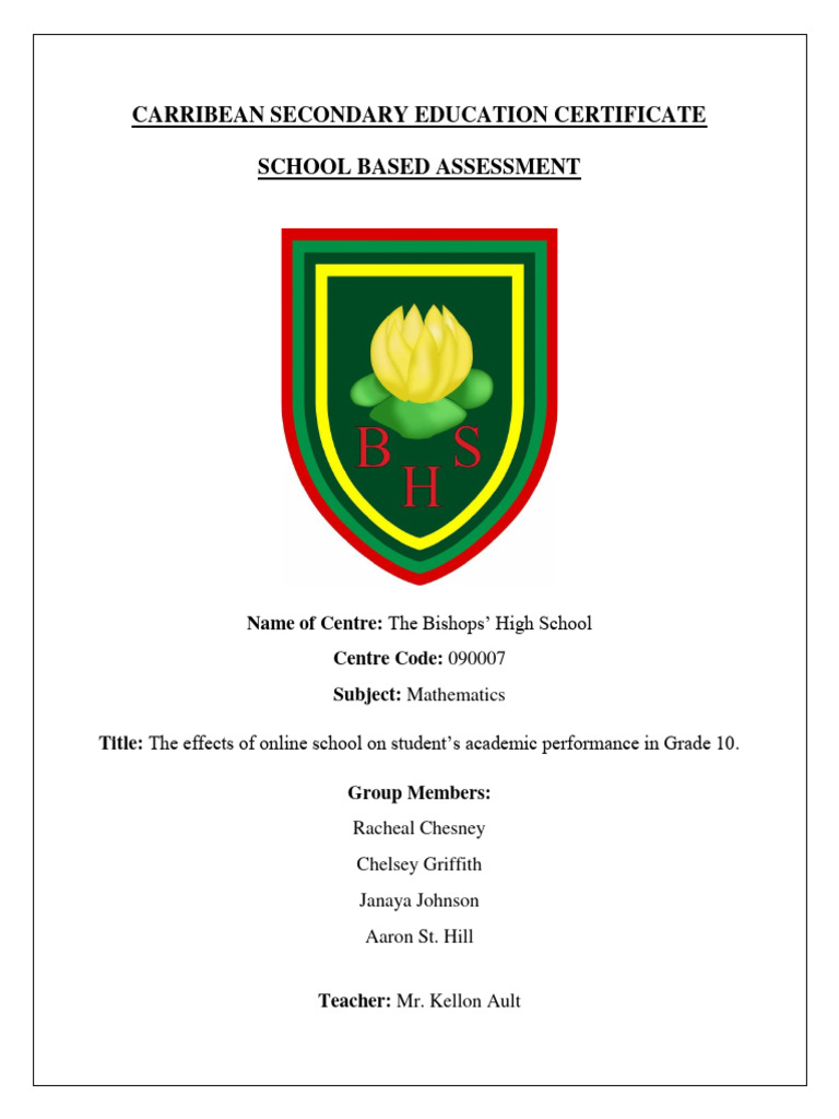 Mathematics SBA-1 | PDF