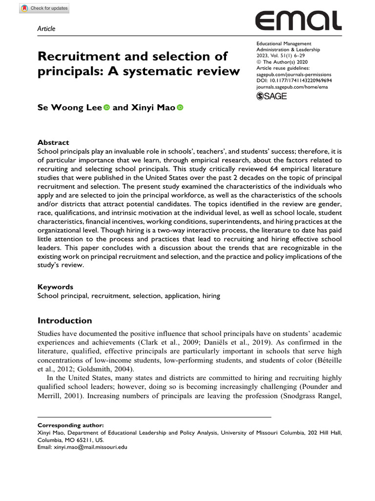 Recruitment and Selection of | PDF | Recruitment | Science
