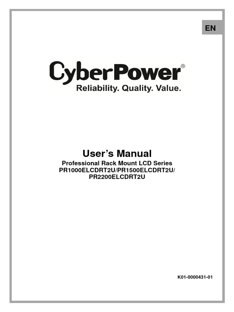 CyberPower K01-0000431-01 UM PR1000-2200ELCDRT2U Multi | PDF