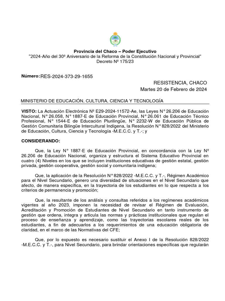 Resolucion-00373-24-Regimen Academico | PDF | Evaluación | Plan de estudios