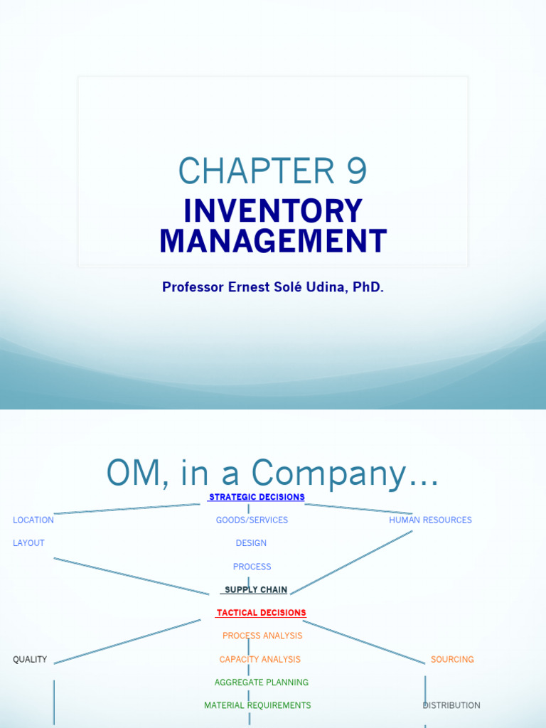 Chapter 9. Inventory Management | PDF | Business | Computers
