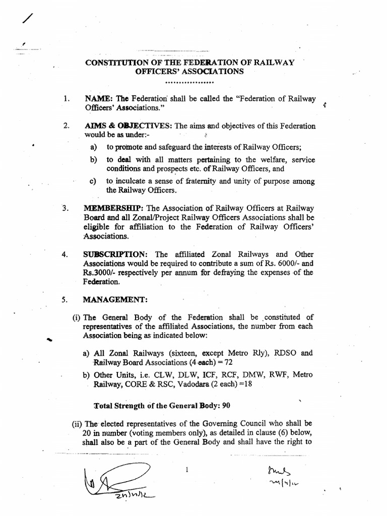 Railway Officer Association by Laws | PDF | Presidents Of The United ...