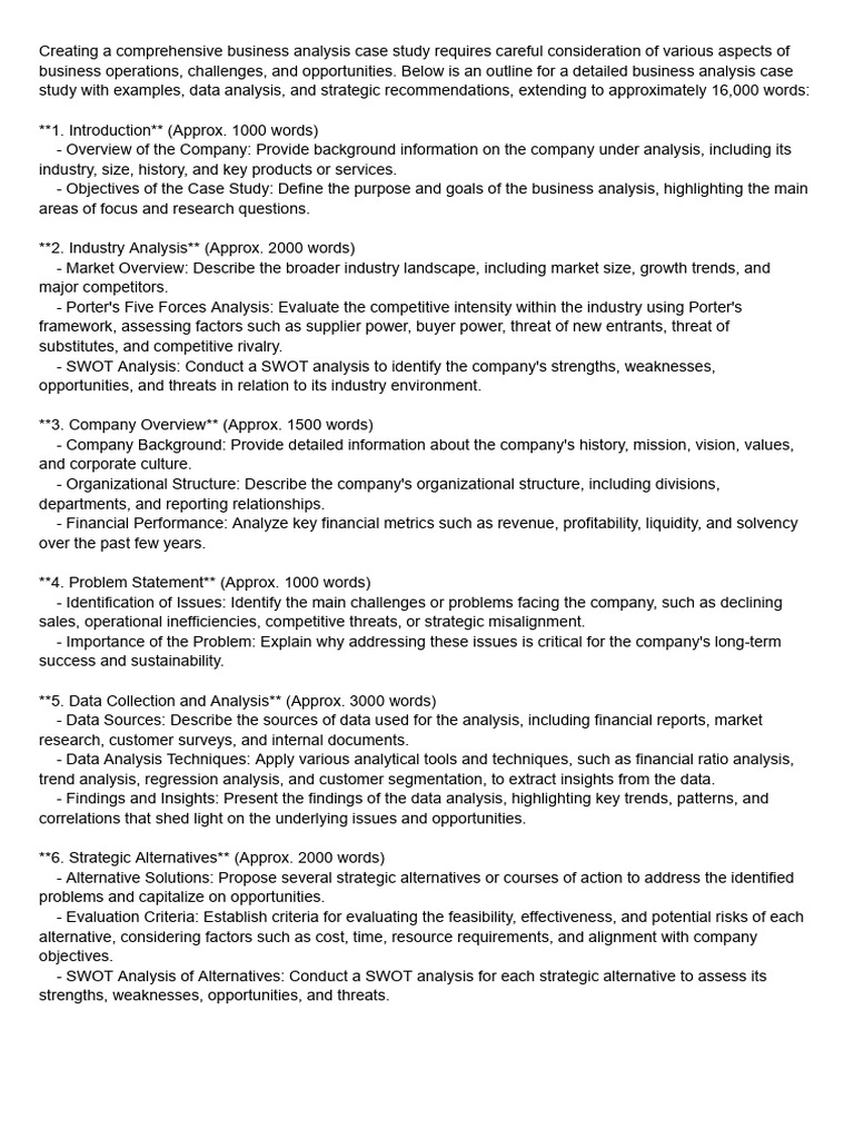 Creating A Comprehensive Business Analysis Case Study | PDF | Software ...