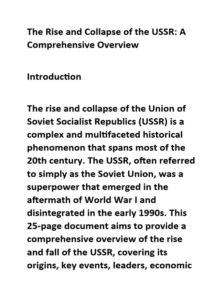 Rise and Fall of the USSR Overview | PDF | Soviet Union | World Politics