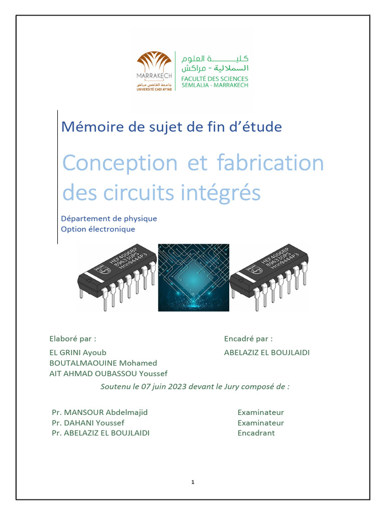 PFE-Ciruit Intégrés Et Application - Word PDF | PDF