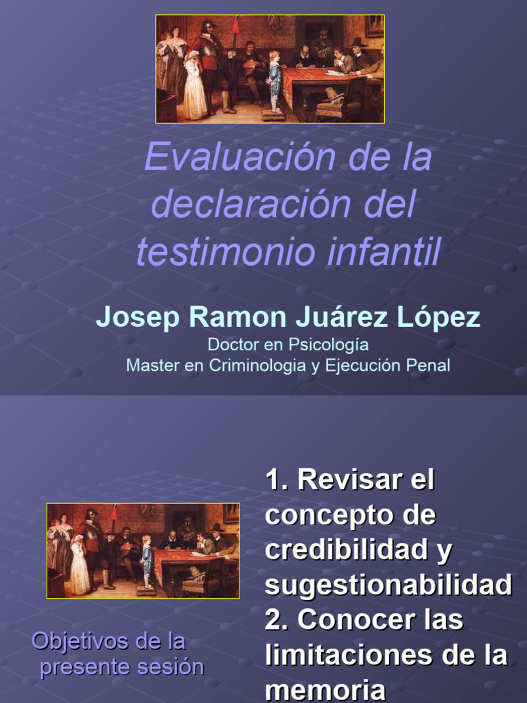 Evaluación del Testimonio Infantil | PDF | Testimonio | Memoria