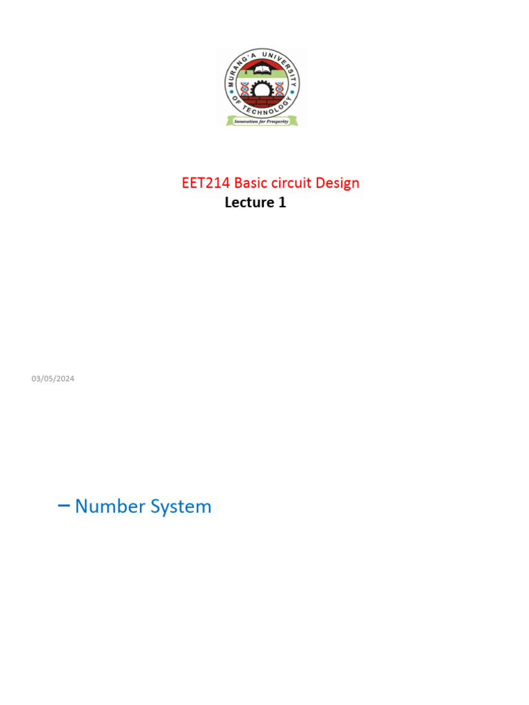 Lecture 1 Number Systems-1 | PDF | Logic Gate | Teaching Mathematics