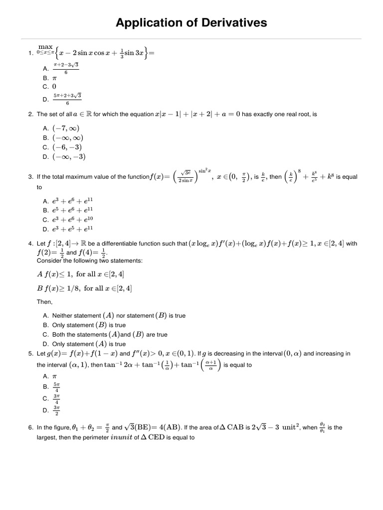 Application of Derivatives | PDF