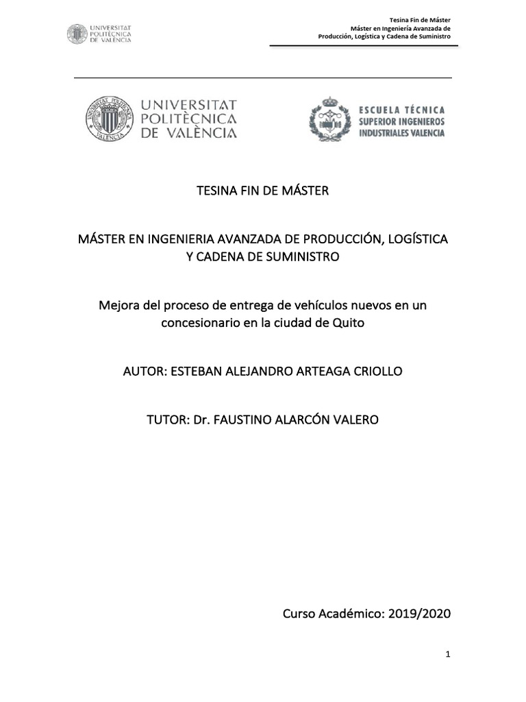 TFM Esteban Arteaga VersiA N Final | PDF | Logística | Business