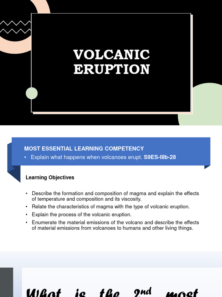 G9 - Q3 Volcanic Eruption | PDF | Magma | Volcano