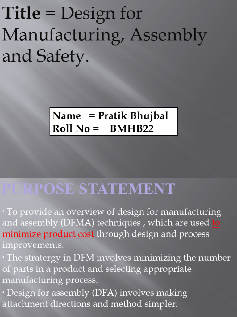 Design For Manufacturing | PDF