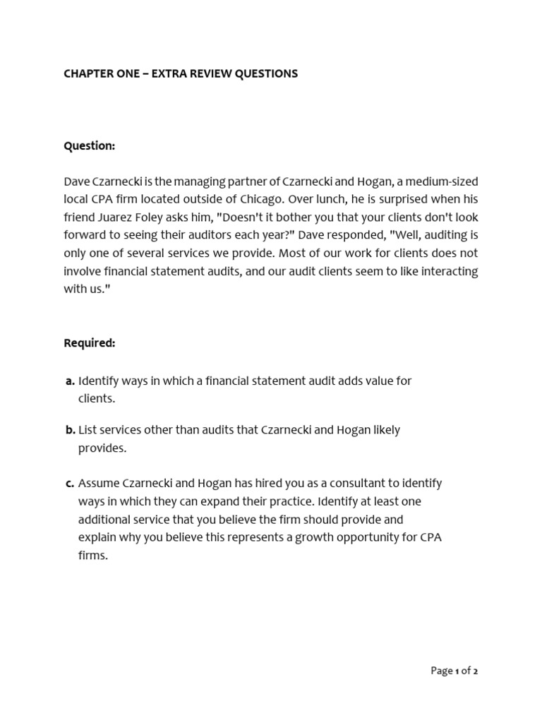 Chapter 1-Extra Review Questions With Answers | PDF