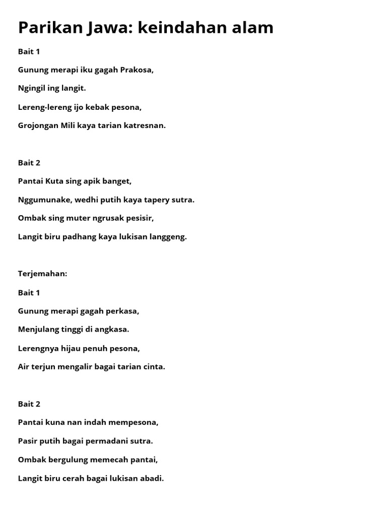Parikan Jawa Keindahan Alam 20240302 050346 0000 | PDF